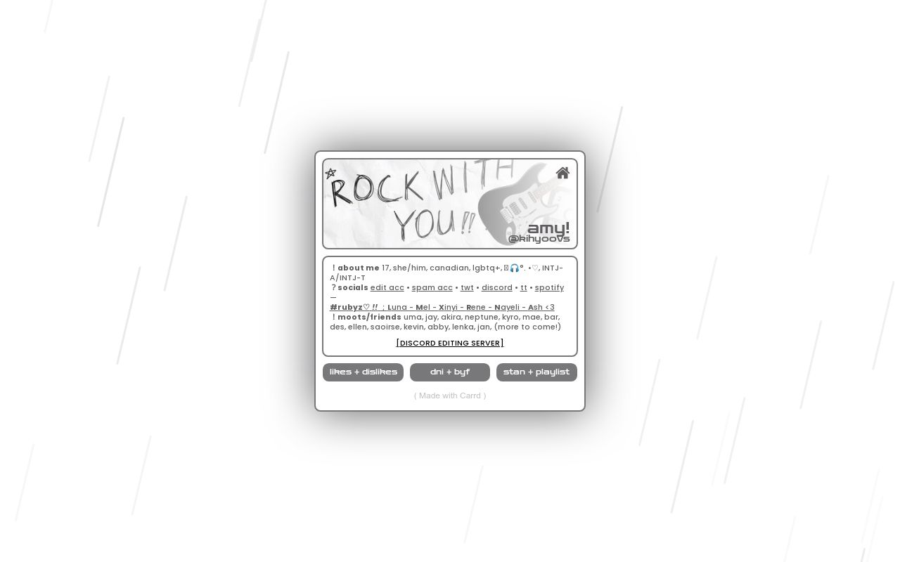 welcome to amy’s carrd